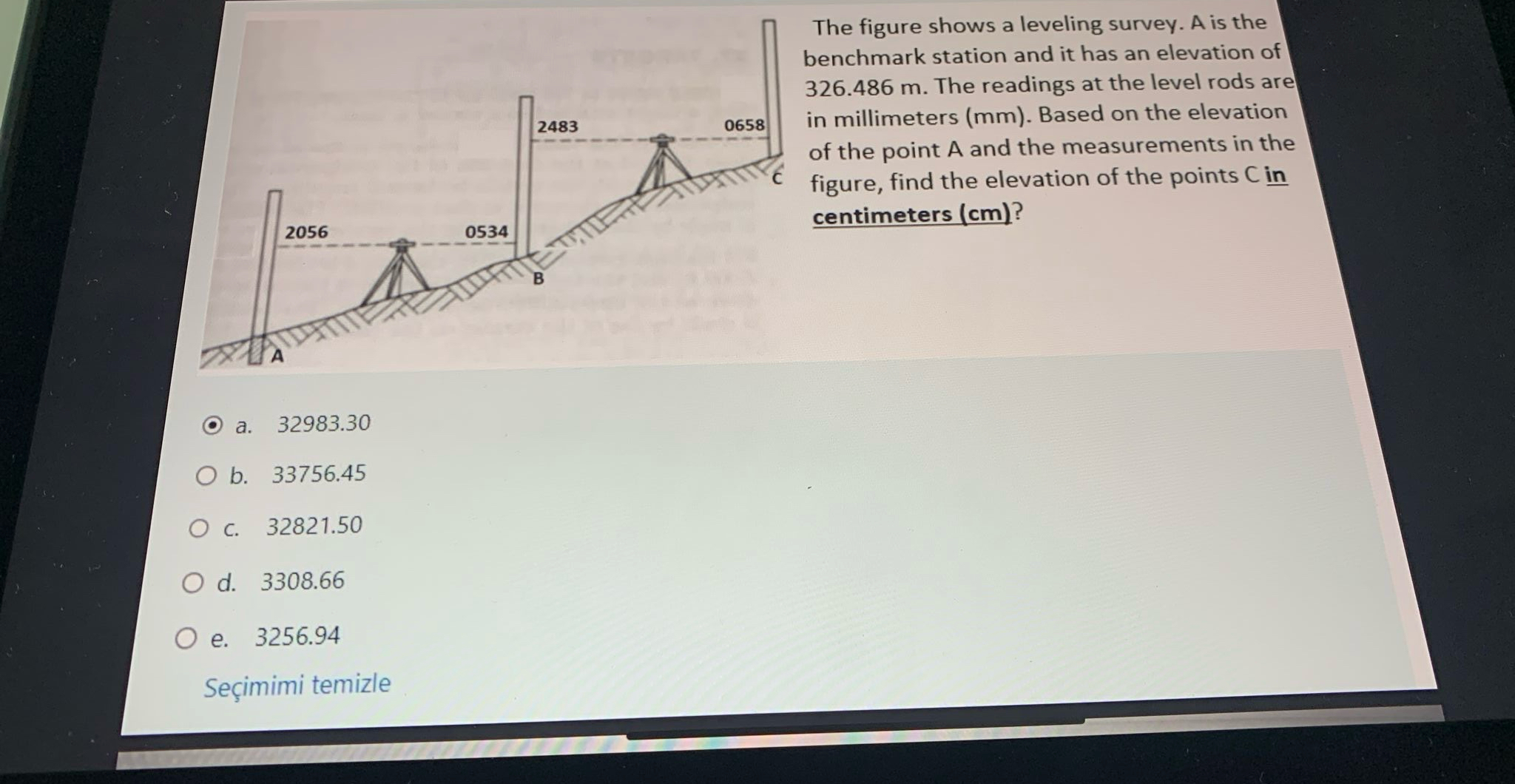 Solved The figure shows a leveling survey. A ﻿is the | Chegg.com
