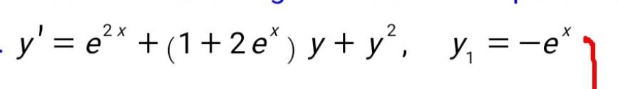 Solved y′=e2x+(1+2ex)y+y2,y1=−ex | Chegg.com