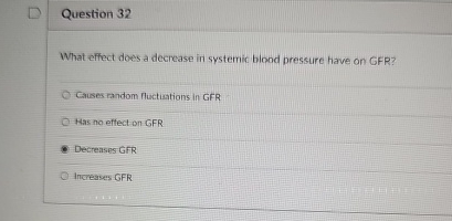 Solved Question 32What effect does a decrease in systemic | Chegg.com