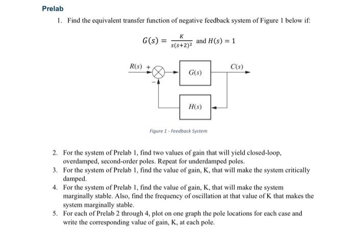 Solved 1. Find the equivalent transfer function of negative | Chegg.com