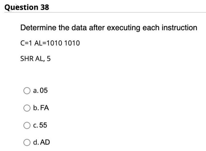 Solved Determine the data after executing each instruction | Chegg.com