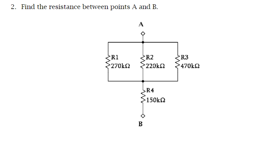Solved Find the resistance between points A and B. | Chegg.com