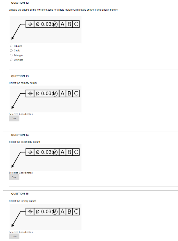 Solved QUESTION 12What is the shape of the tolerance zone | Chegg.com