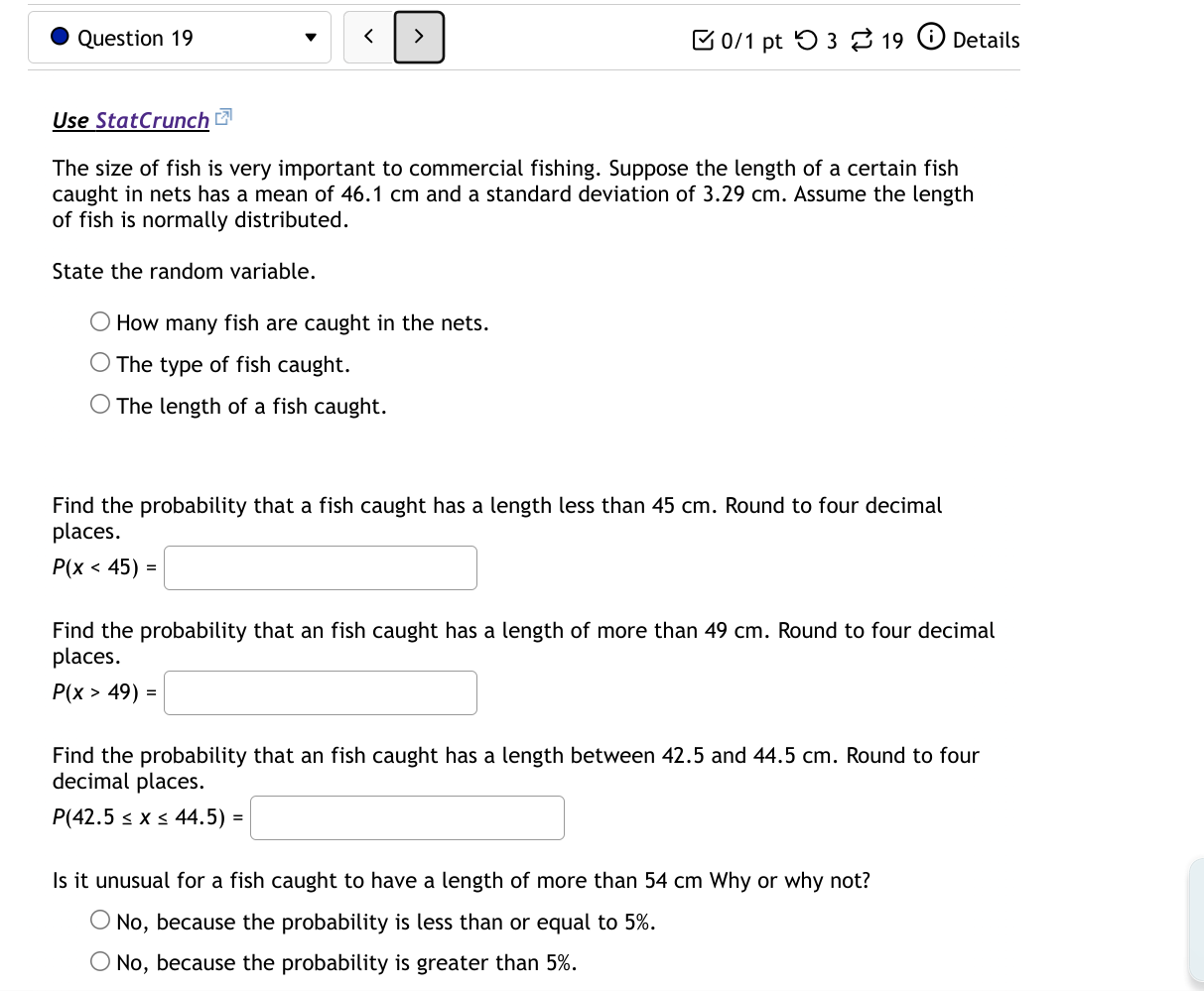 Solved Use StatCrunch places.P(x