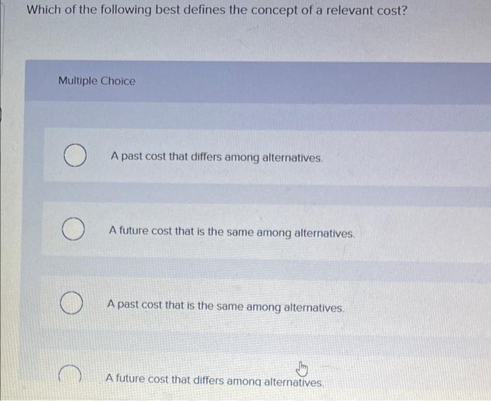 Solved Which of the following best defines the concept of a | Chegg.com