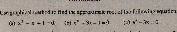 Solved Use graphical method to find the approximate root of | Chegg.com