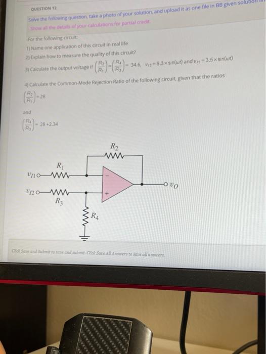 Solved QUESTION 12 Save the following question take a photo | Chegg.com