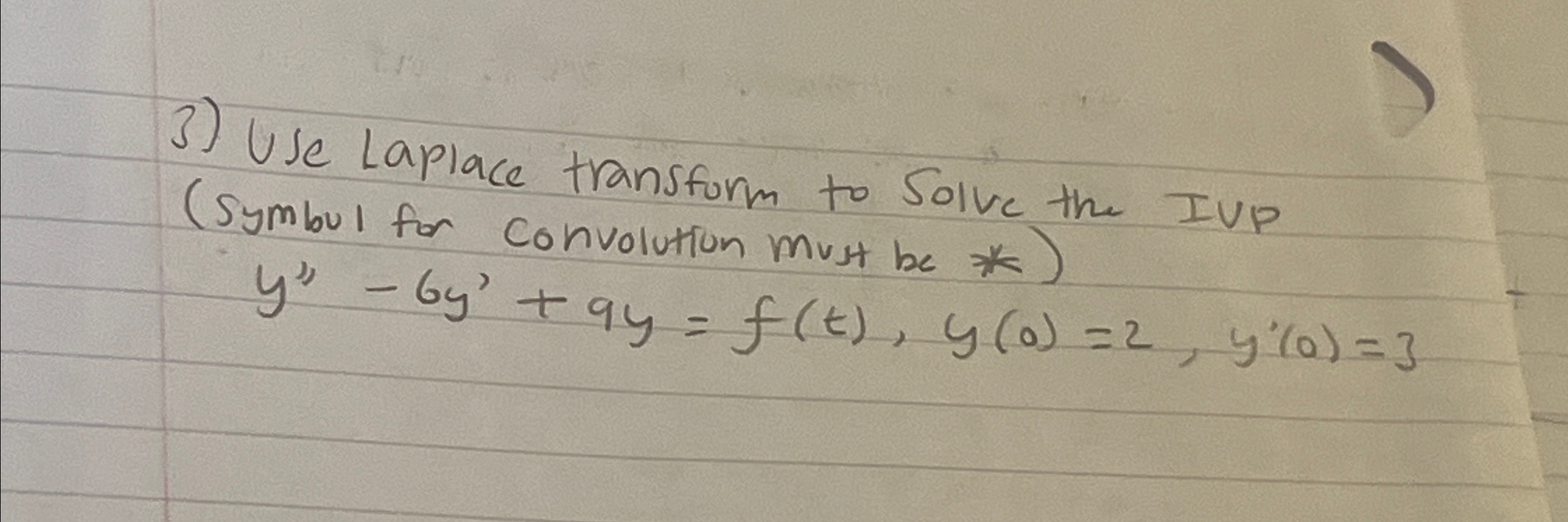 Solved Use Laplace transform to Solve the IVp (symbul for | Chegg.com