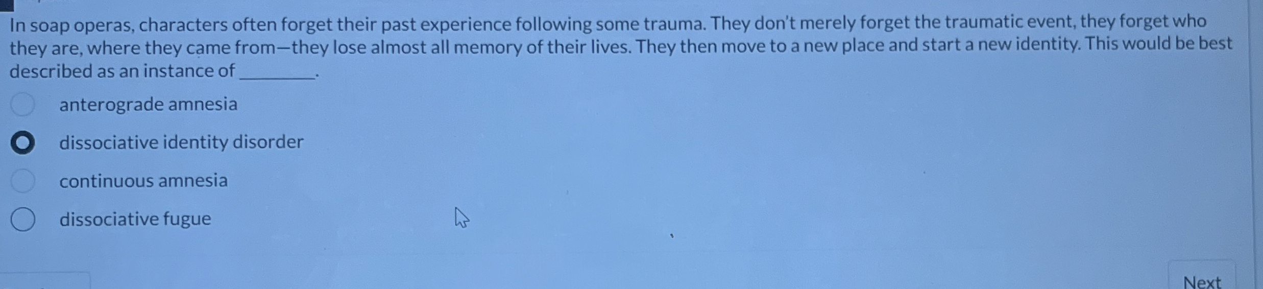 Solved In soap operas, characters often forget their past | Chegg.com
