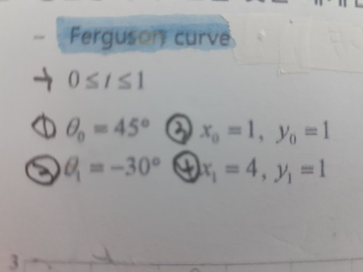 Solved How do I draw ferguson curve in matlab using initial | Chegg.com