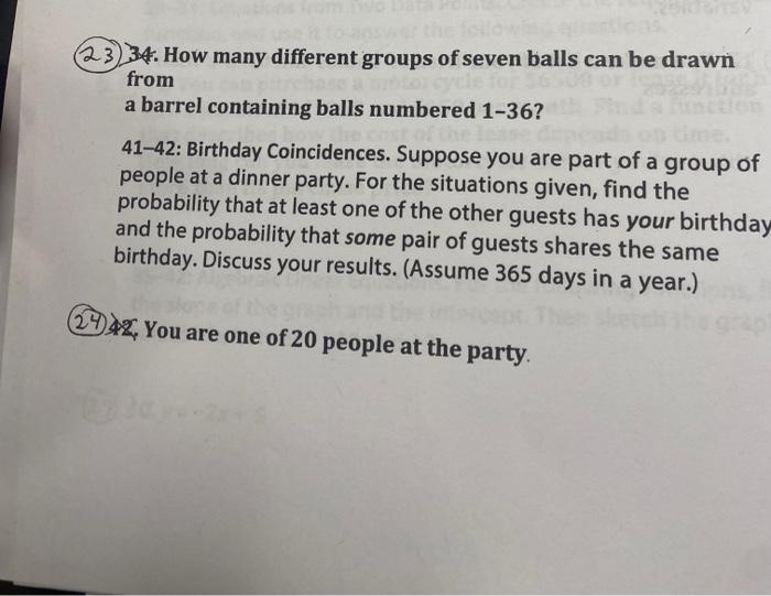Solved (23) 34. How many different groups of seven balls can | Chegg.com