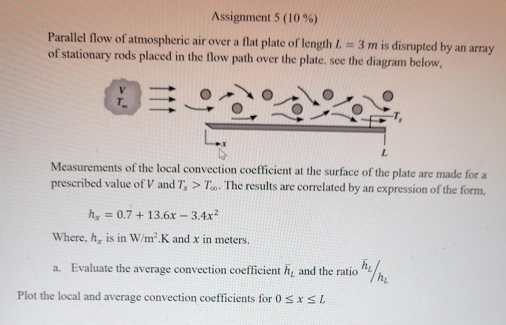 Solved Parallel flow of atmospheric air over a flat plate of | Chegg.com