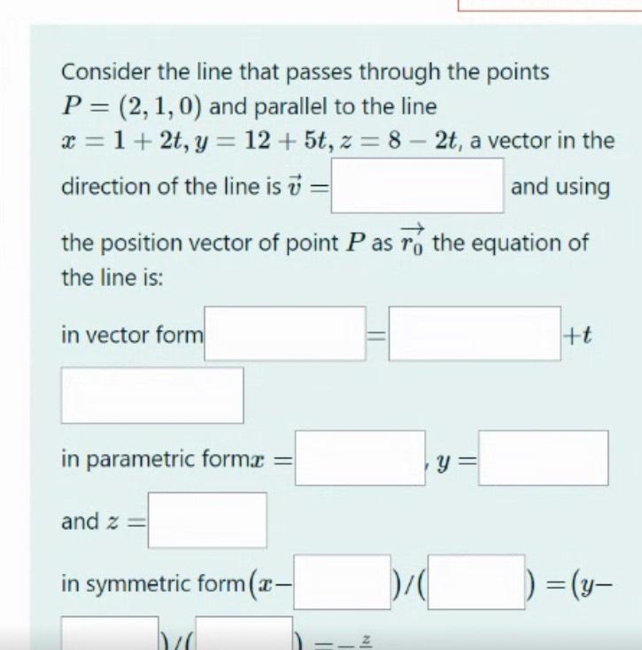 Solved Consider the line that passes through the points | Chegg.com