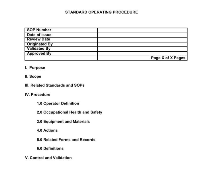 SciTech Company STANDARD OPERATING PROCEDURE Proper | Chegg.com
