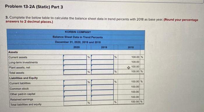 Solved Required information Problem 13-2A (Static) Ratios, | Chegg.com Solved Required information Problem 13-2A (Static) Ratios, | Chegg.com