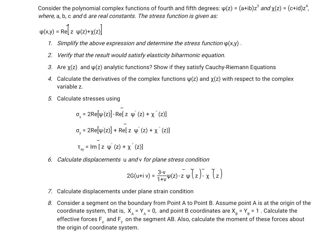Solved Consider the polynomial complex functions of fourth | Chegg.com