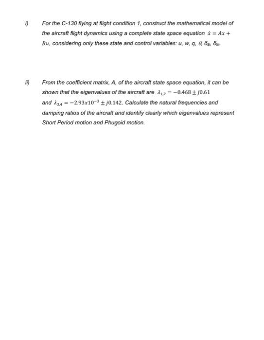 iii) Construct a state space equation using the Short | Chegg.com