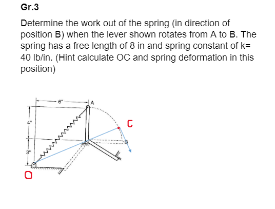 Solved Gr. 3Determine the work out of the spring (in | Chegg.com