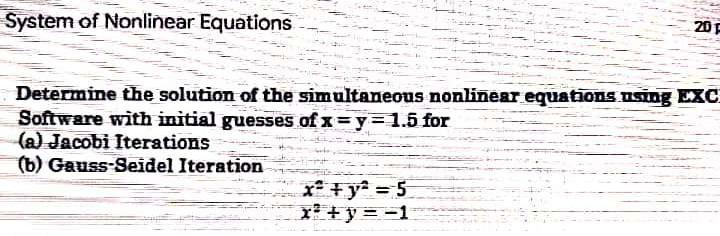Solved System Of Nonlinear Equations 20f Determine The