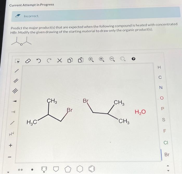 Solved Current Attempt in Progress Incorrect. Predict the | Chegg.com