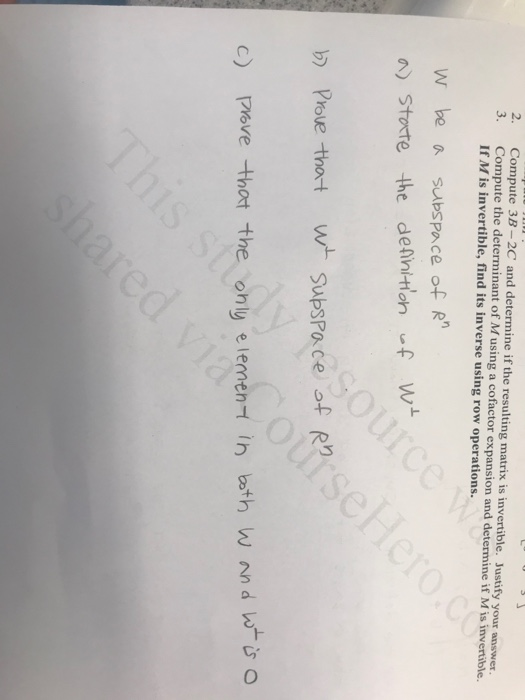 Solved 2. 3. Compute 3B - 2C and determine if the resulting | Chegg.com