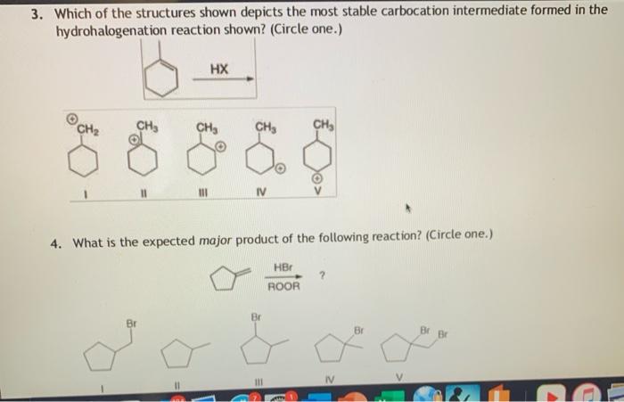 Solved 3. Which of the structures shown depicts the most | Chegg.com
