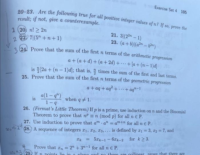 Solved Exercise Set 4105 result; if not, give a | Chegg.com