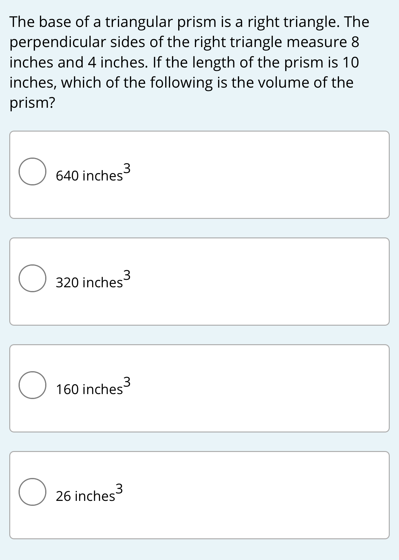 Solved The base of a triangular prism is a right triangle. | Chegg.com