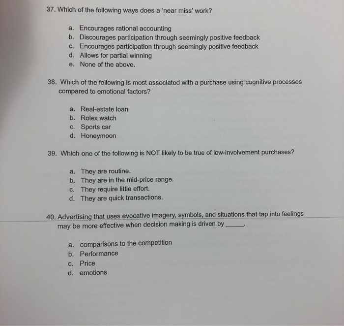 Solved 37. Which of the following ways does a 'near miss' | Chegg.com