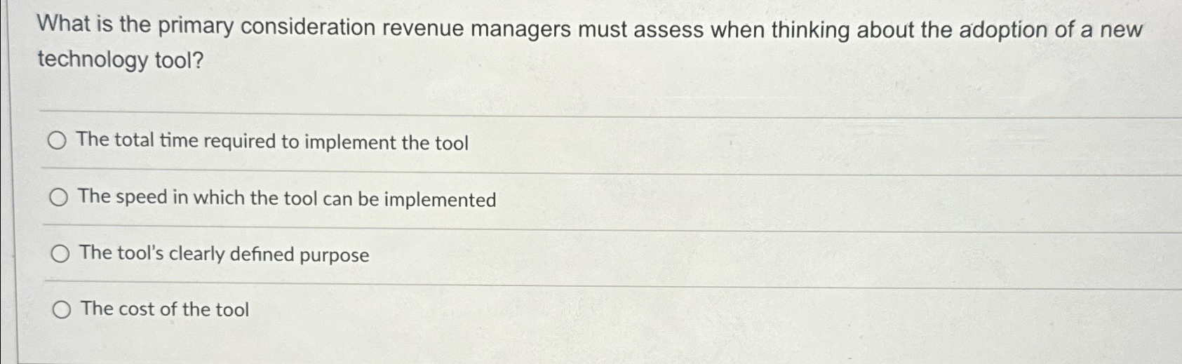 Solved What is the primary consideration revenue managers | Chegg.com