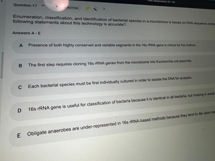 Solved ME HENNING 01:18 Question 17 QUESTION Enumeration, | Chegg.com