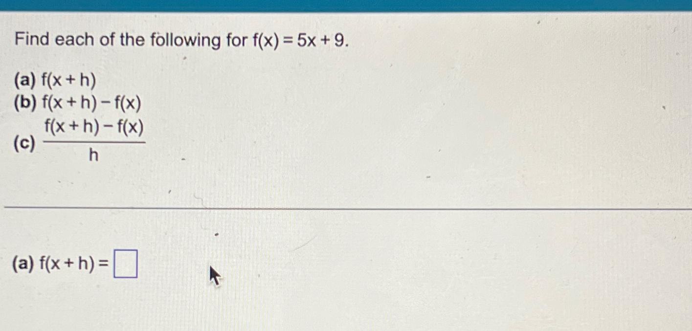 Solved Find each of the following for | Chegg.com