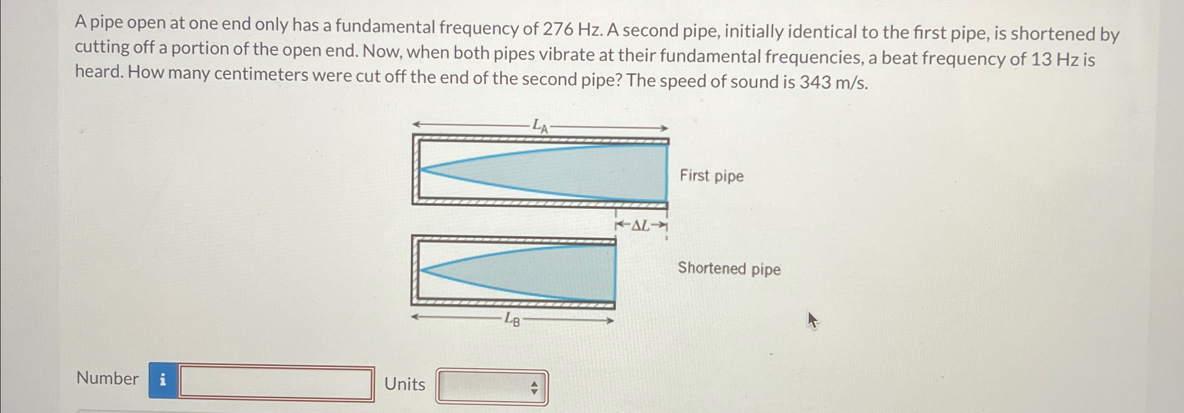 Solved A pipe open at one end only has a fundamental | Chegg.com