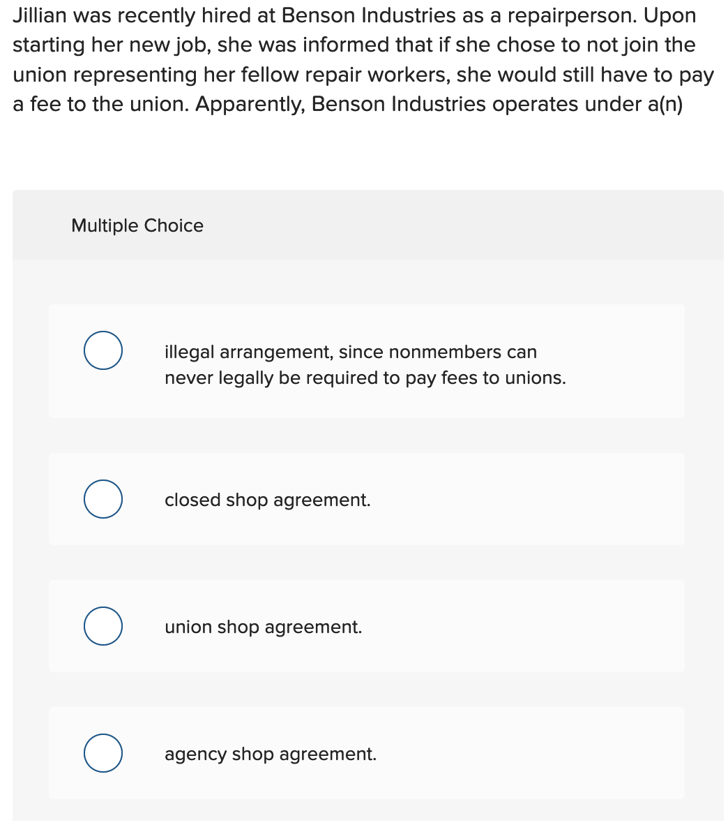 Solved Jillian was recently hired at Benson Industries as a | Chegg.com