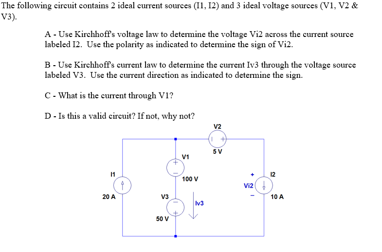 Solved The following circuit contains 2 ﻿ideal current | Chegg.com