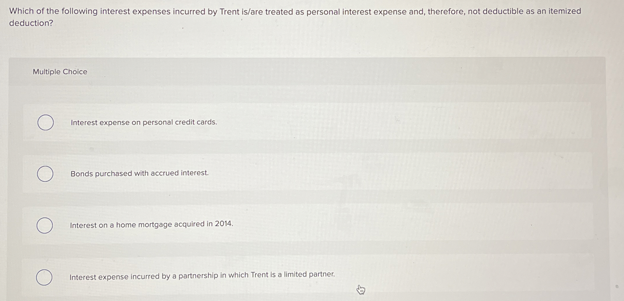Solved Which of the following interest expenses incurred by | Chegg.com