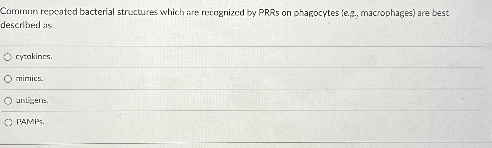 Solved Common repeated bacterial structures which are | Chegg.com