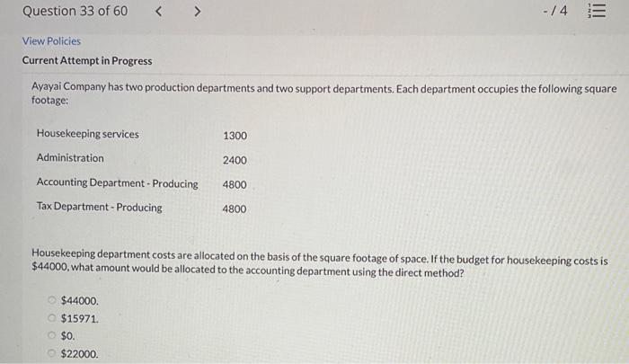 Solved View Policies Current Attempt in Progress Ayayai | Chegg.com