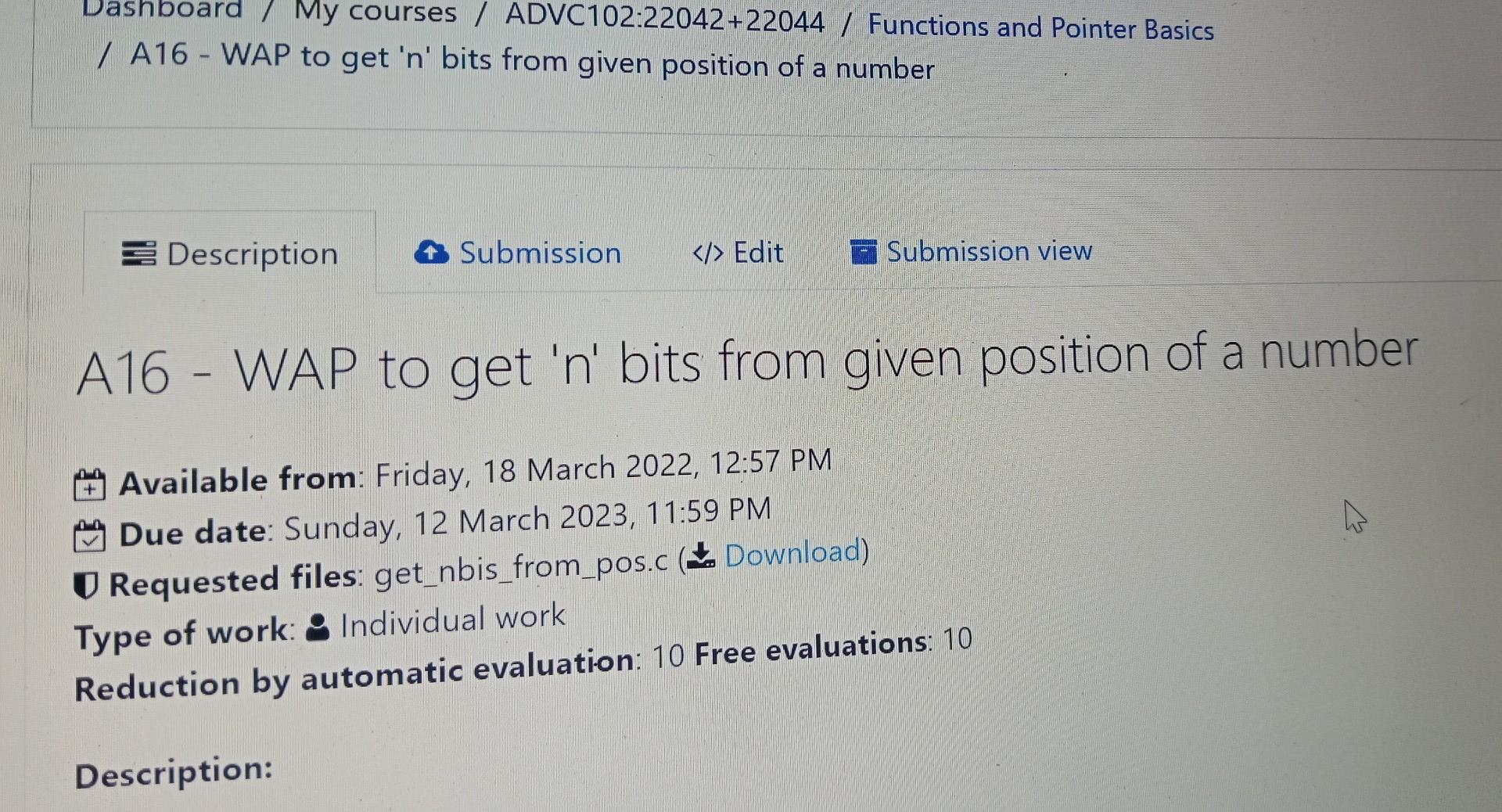 Solved Dashboard / My courses / ADVC102:22042+22044 / | Chegg.com