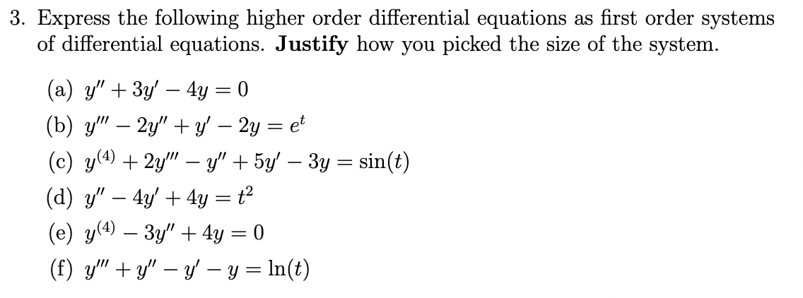 Solved Express the following higher order differential | Chegg.com
