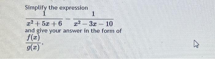 Solved Simplify the expression 1 1 p2 +52 + 6 T² 31 10 and | Chegg.com