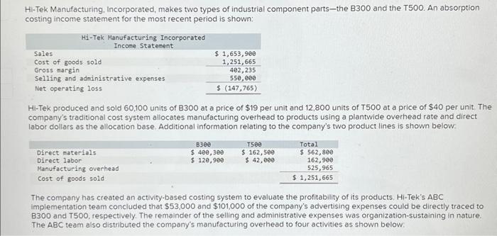 Solved Prepare a quantitative comparison of the traditional | Chegg.com