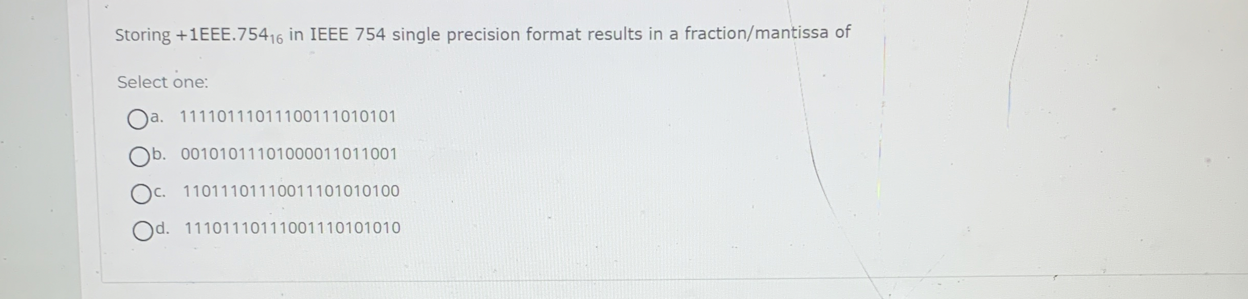 Solved Storing +1 ﻿EEE. 75416 ﻿in IEEE 754 ﻿single precision | Chegg.com