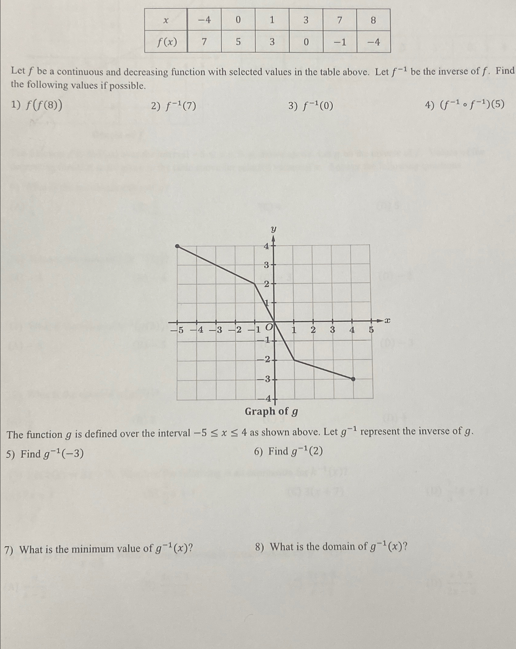 Solved Table[[x 4 0 1 3 7 8] [f X 7 5 3 0 1 4]]let F