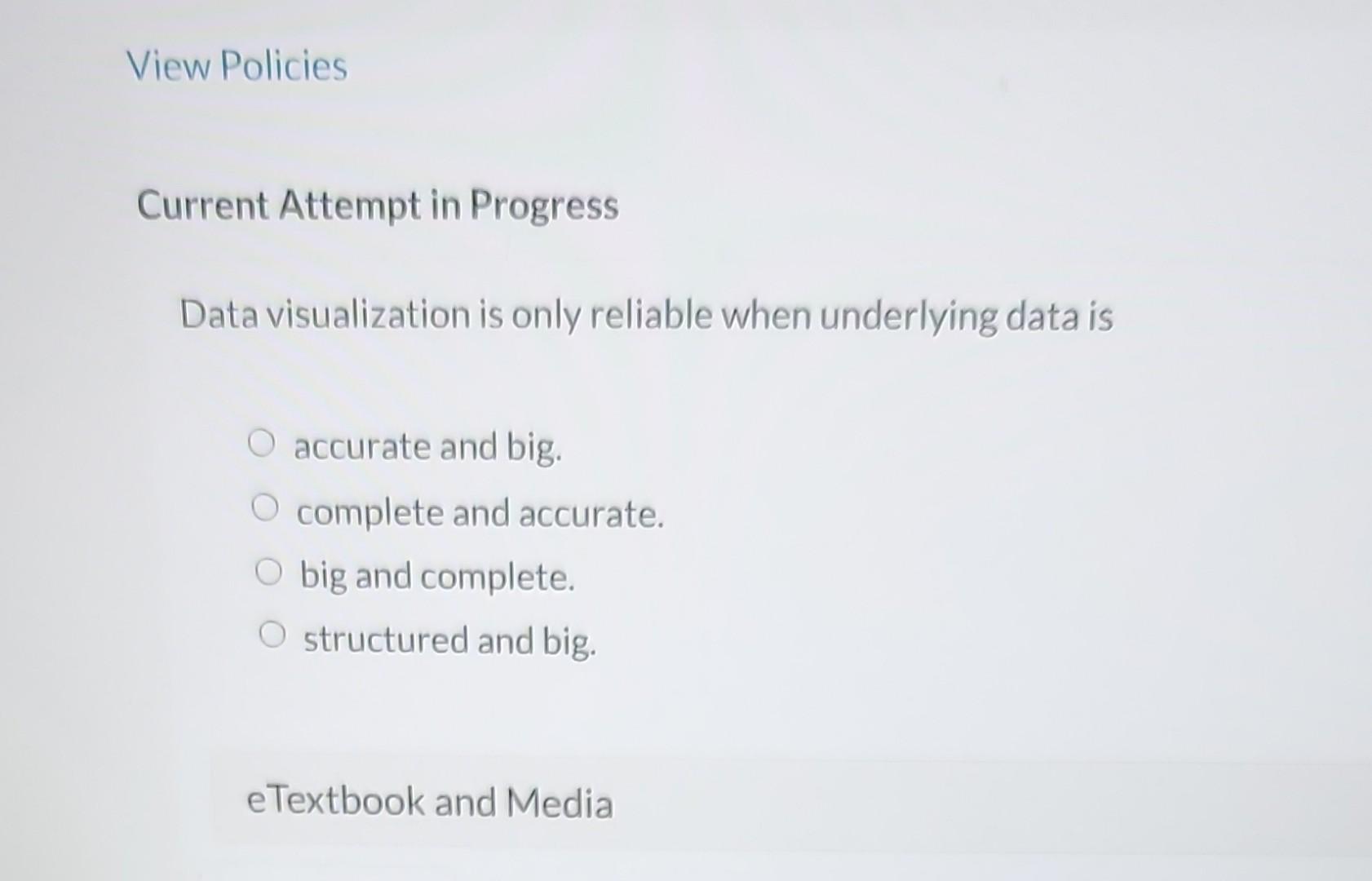 Solved Data visualization is only reliable when underlying | Chegg.com