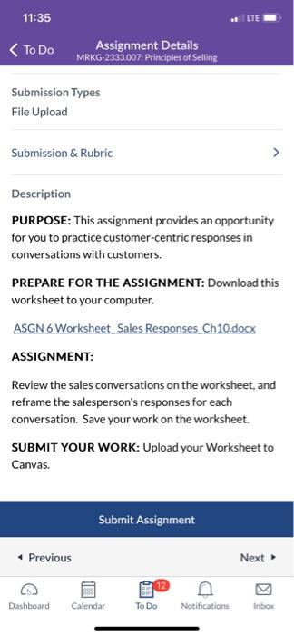 To Do Assignment Details MRKG-2333.007: Principles of | Chegg.com