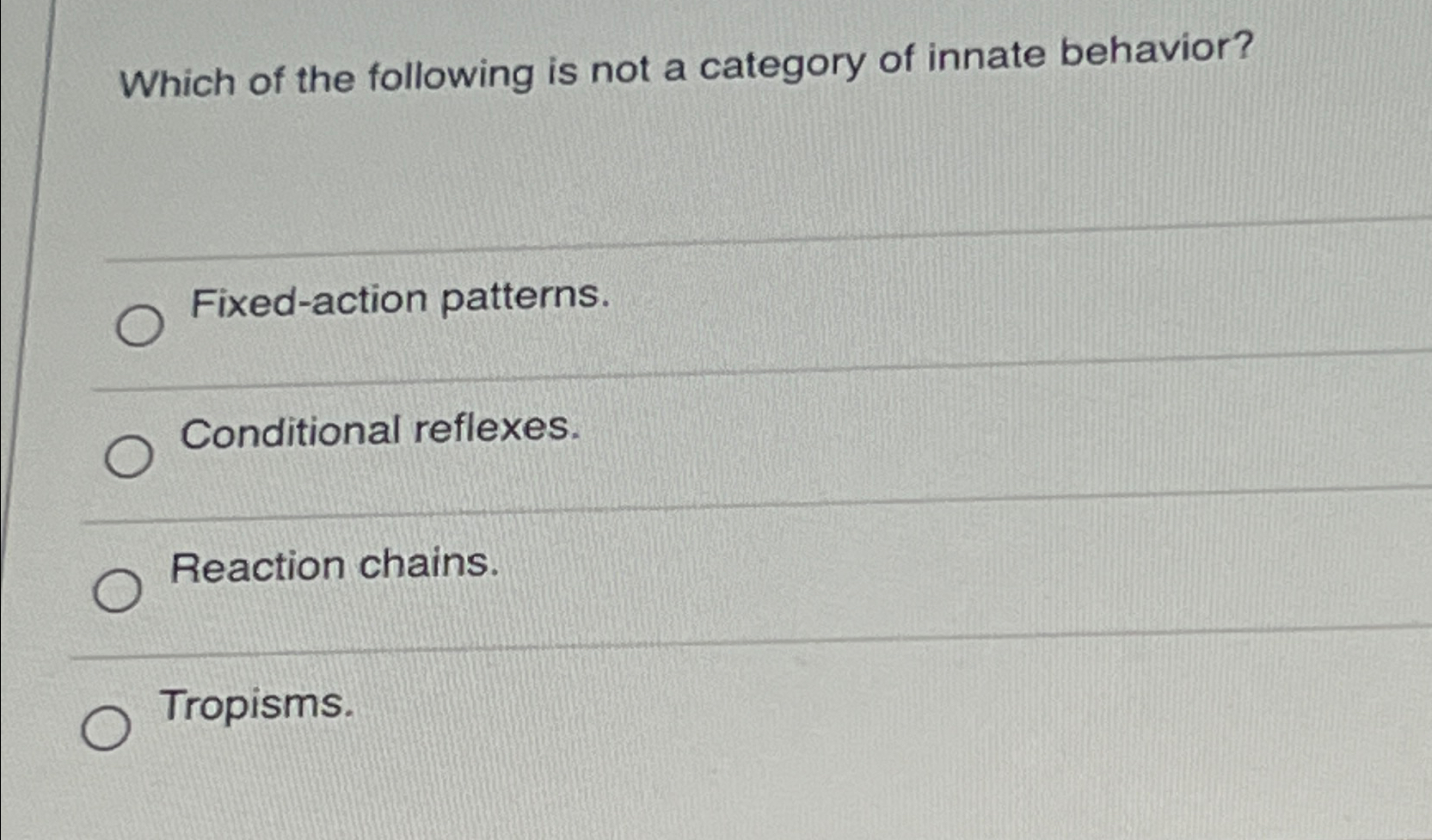 Solved Which of the following is not a category of innate | Chegg.com