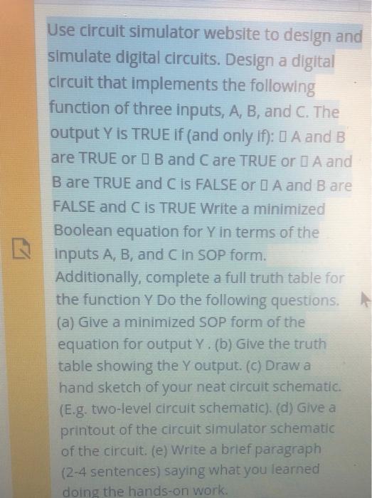 Solved Use circuit simulator website to design and simulate | Chegg.com