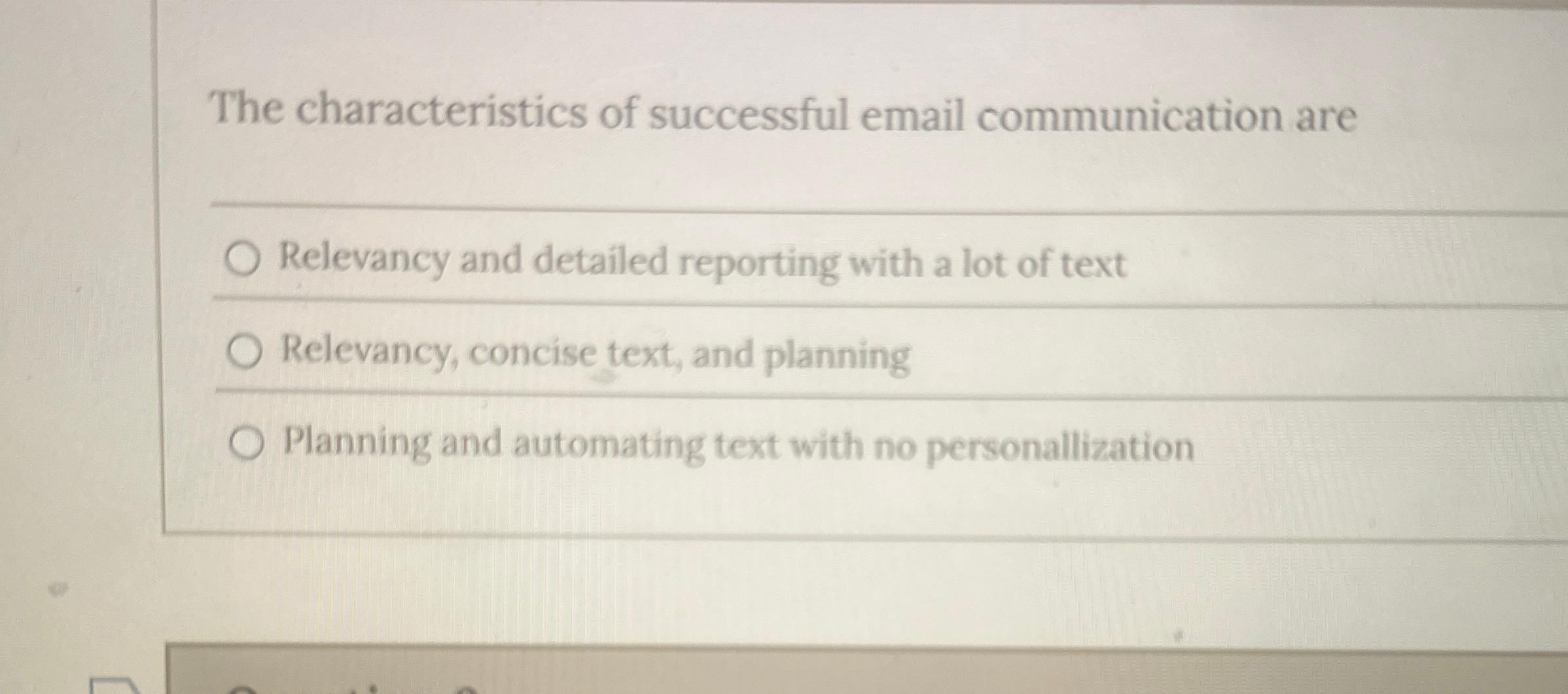 Solved The characteristics of successful email communication | Chegg.com