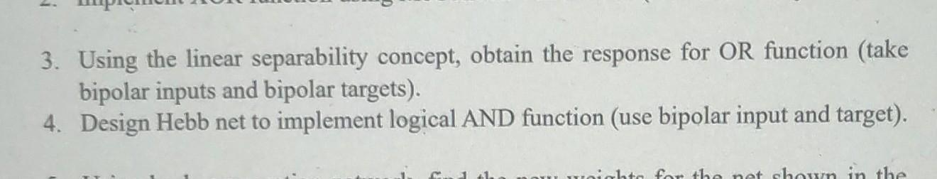 3. Using the linear separability concept, obtain the | Chegg.com